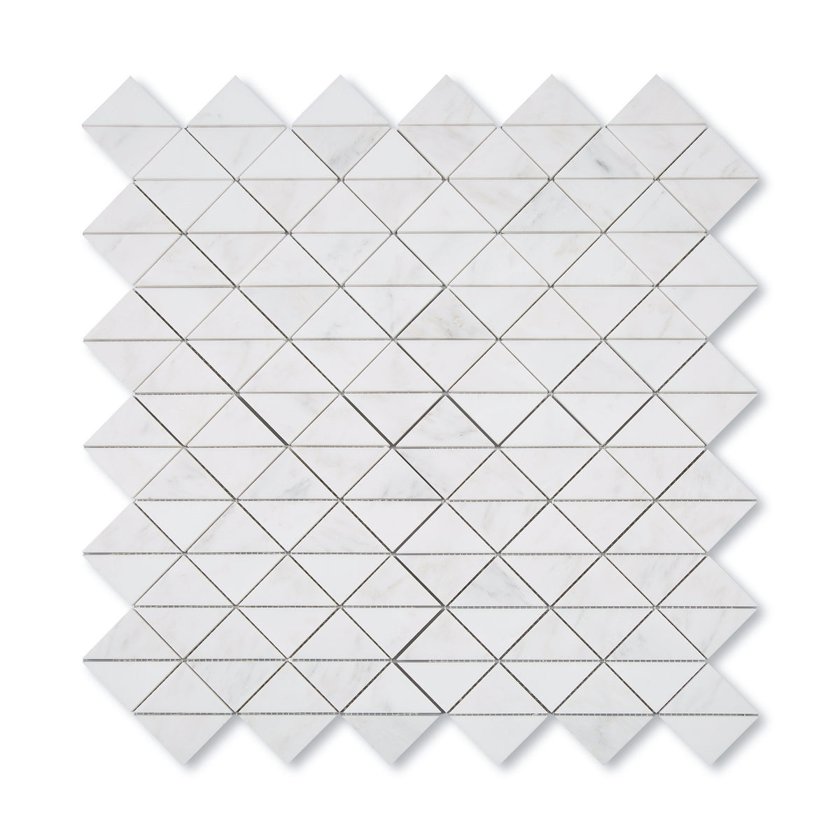 Casablanca Carrara Triangle Mosaic Marble Tile | Honed