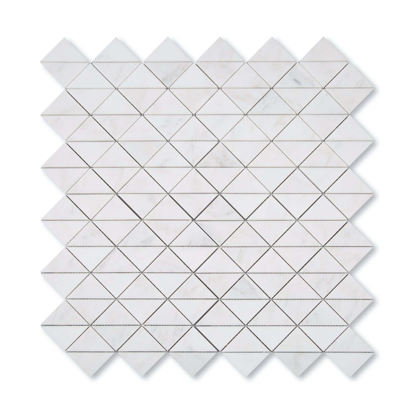 Casablanca Carrara Triangle Mosaic Marble Tile | Honed
