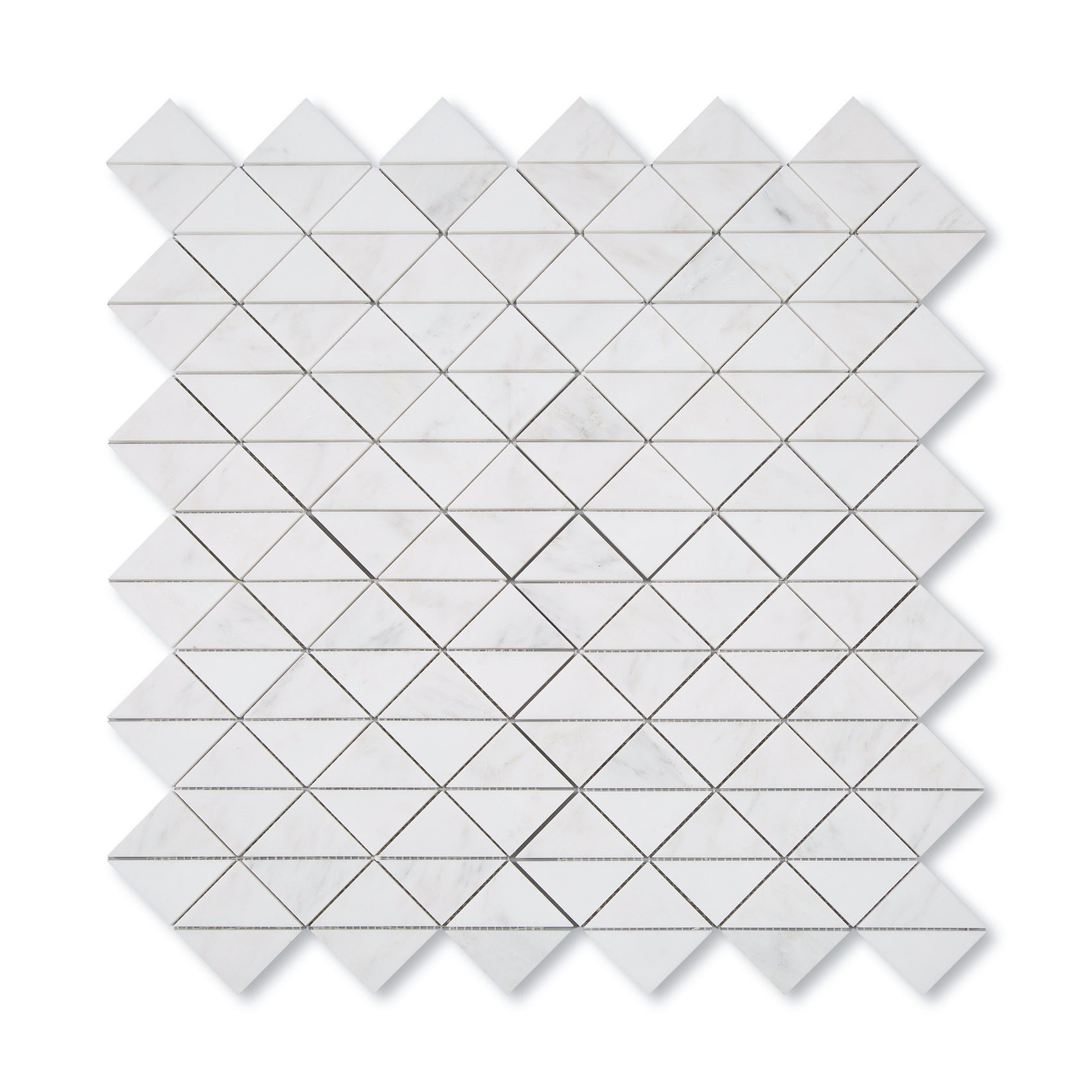 Casablanca Carrara Triangle Mosaic Marble Tile | Honed