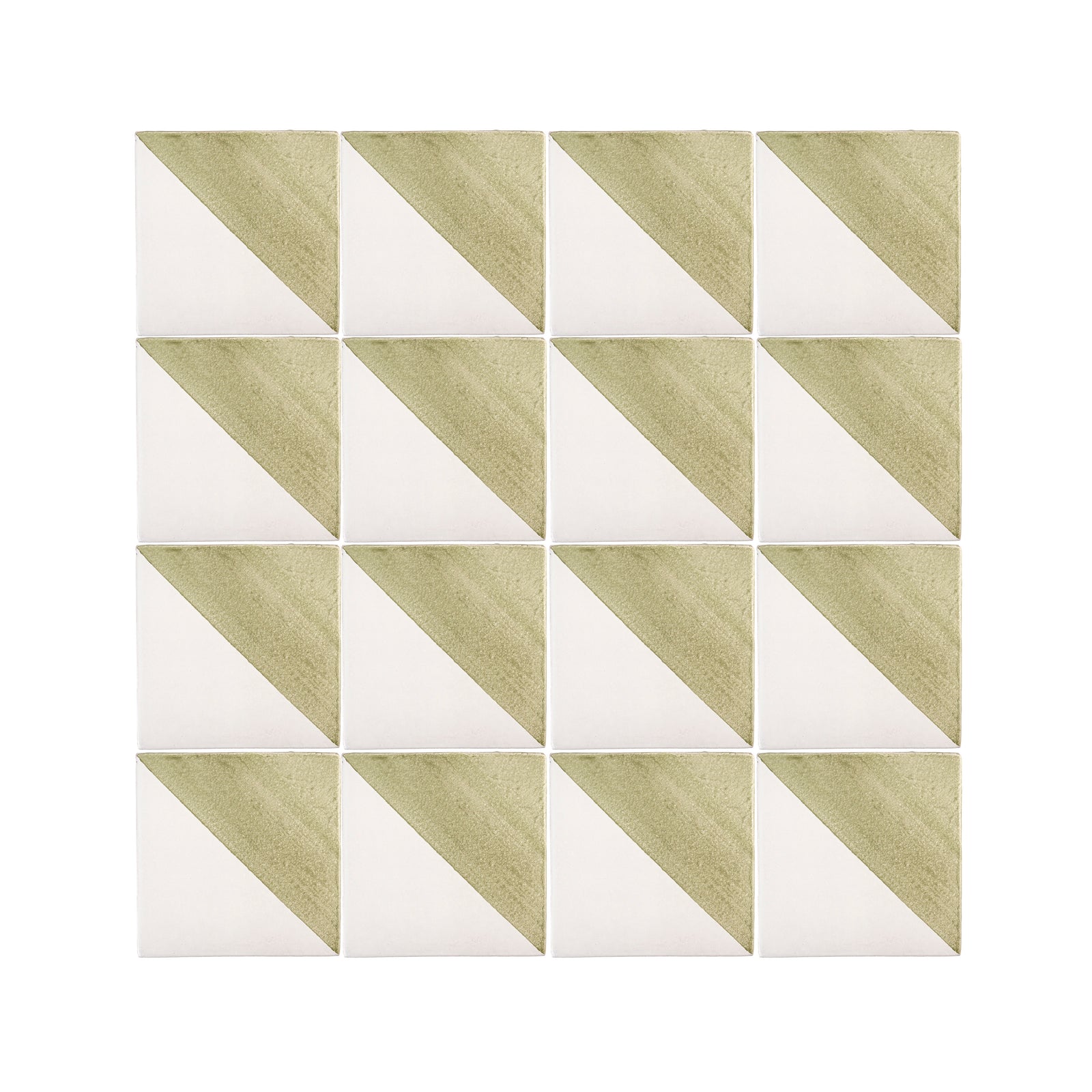 50/50 Green 6x6 Hand Painted Artisan Ceramic Tile