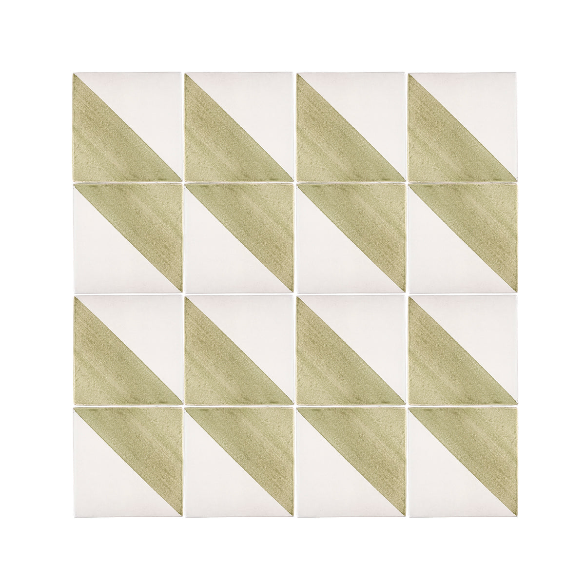 50/50 Green 6x6 Hand Painted Artisan Ceramic Tile