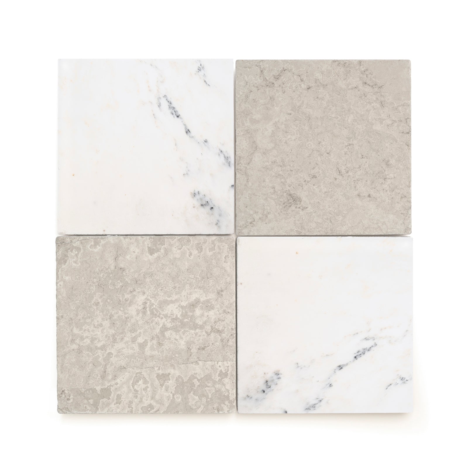 Beige Wave Cross Cut & Casablanca Carrara 12x12 Marble | Tumbled - Che