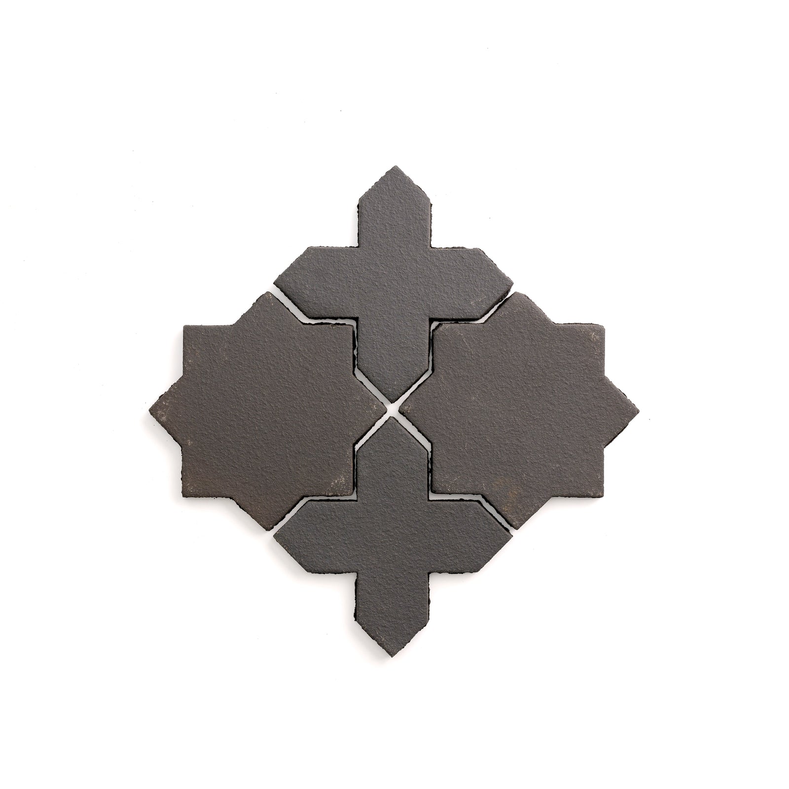 Black Terracotta Star & Cross Tile