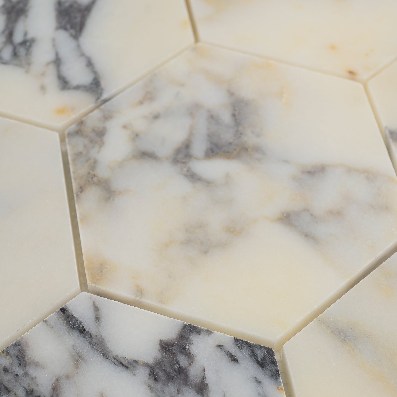 Calacatta Viola 5 Inch Hexagon Mosaic Marble Tile | Honed