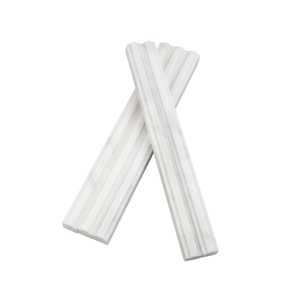 Casablanca Carrara 3/4" Center Lip Square Pencil Trim Marble Tile | Ho