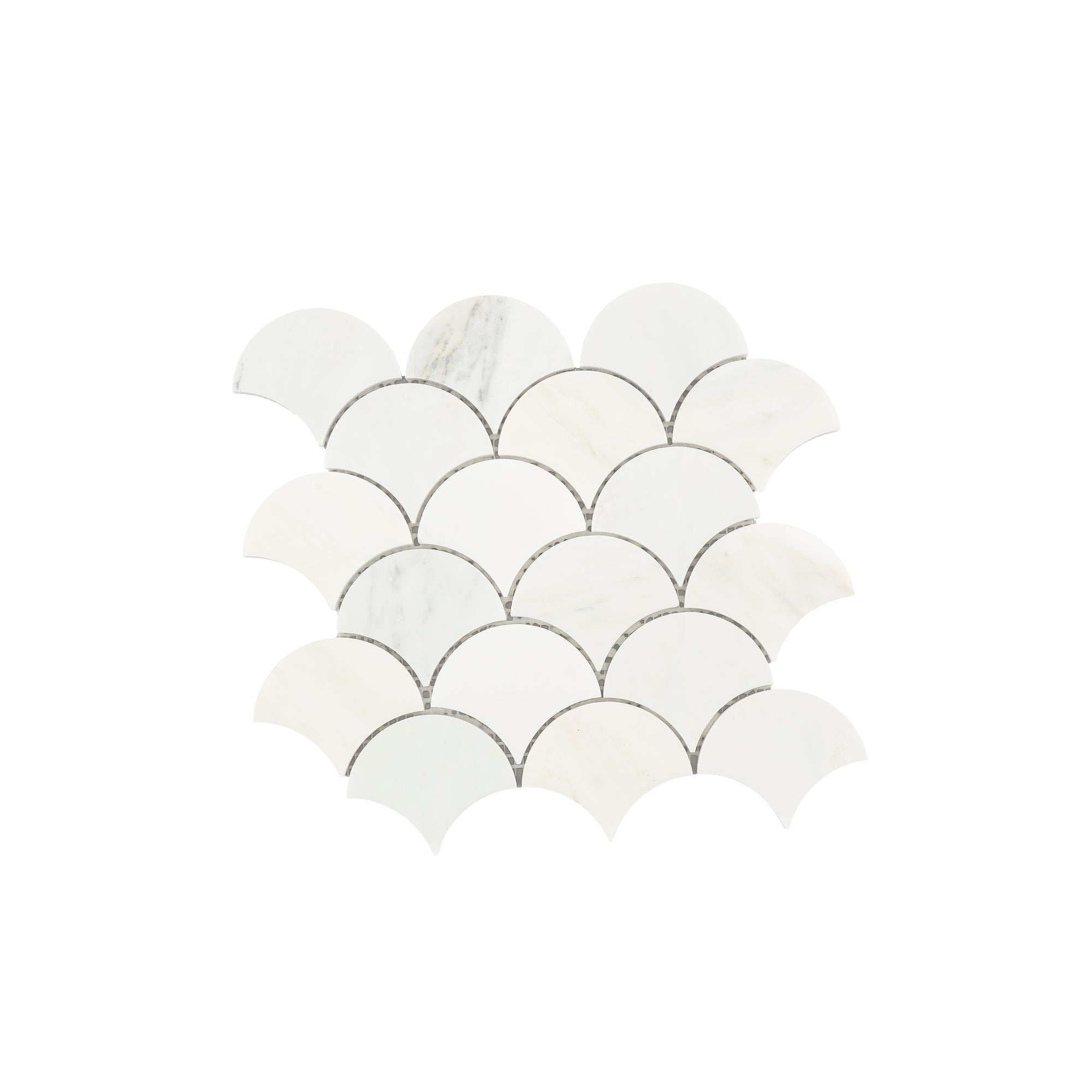 Casablanca Carrara Fish Scale Mosaic Marble Tile | Honed