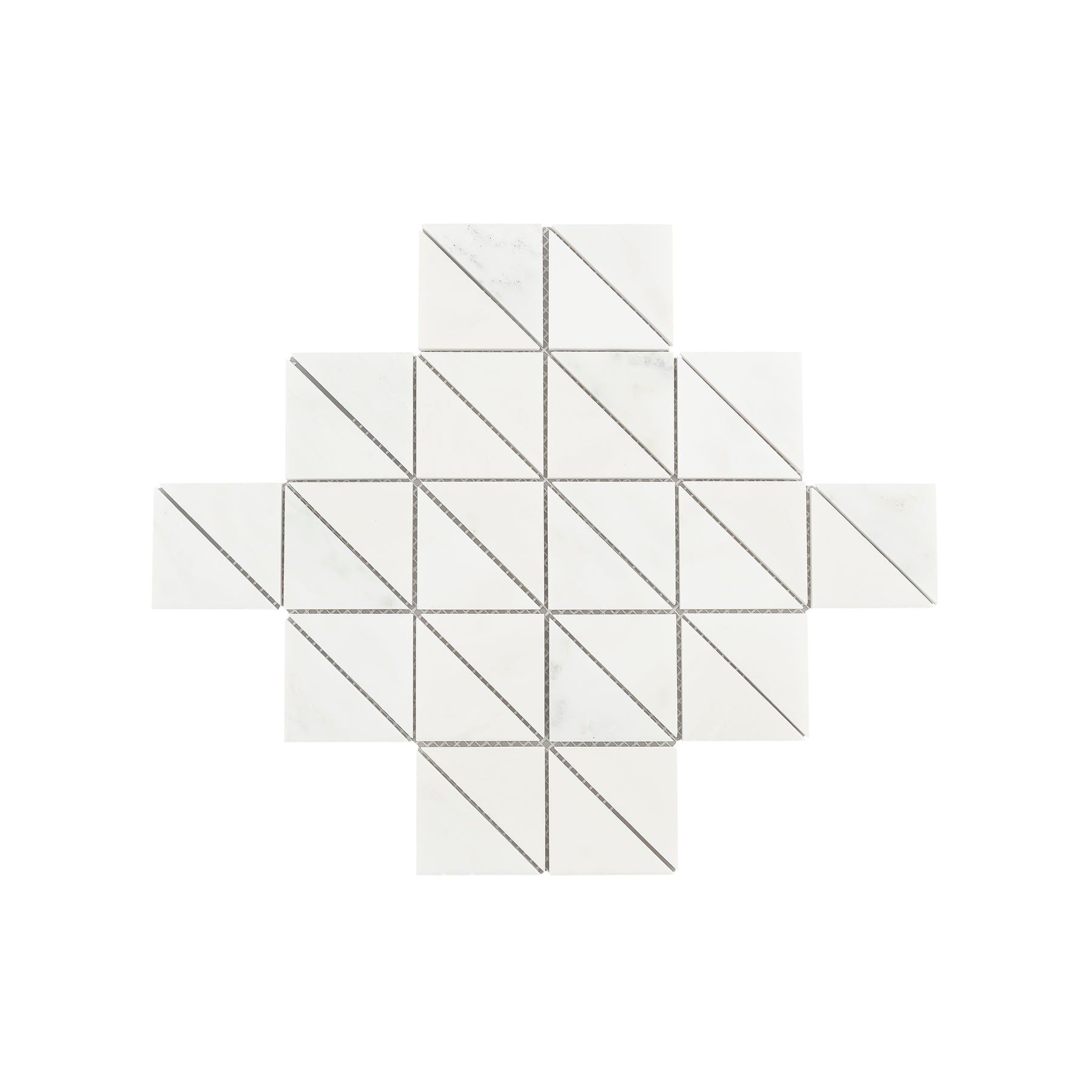 Casablanca Carrara Triangle Mosaic Marble Tile | Honed