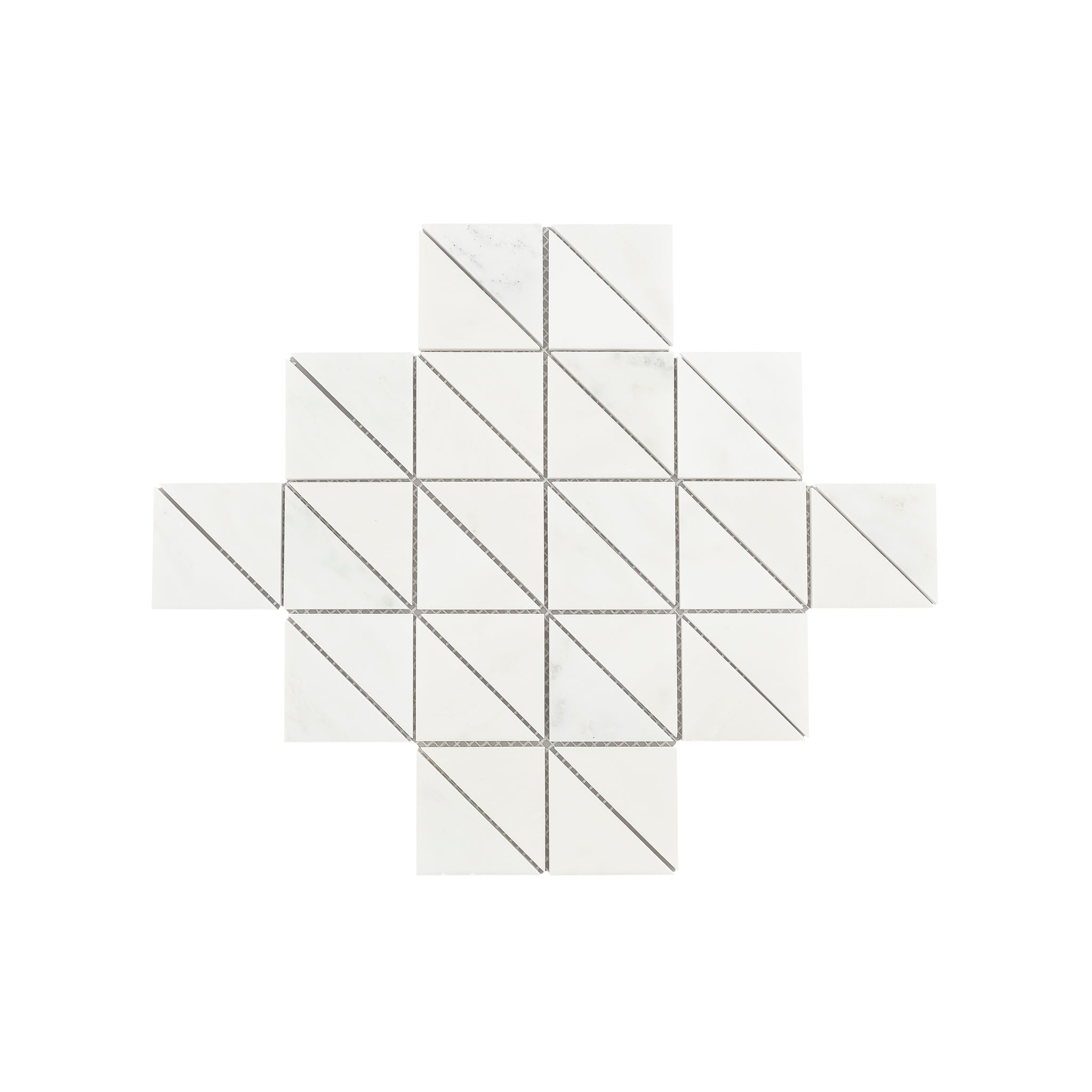Casablanca Carrara Triangle Mosaic Marble Tile | Honed