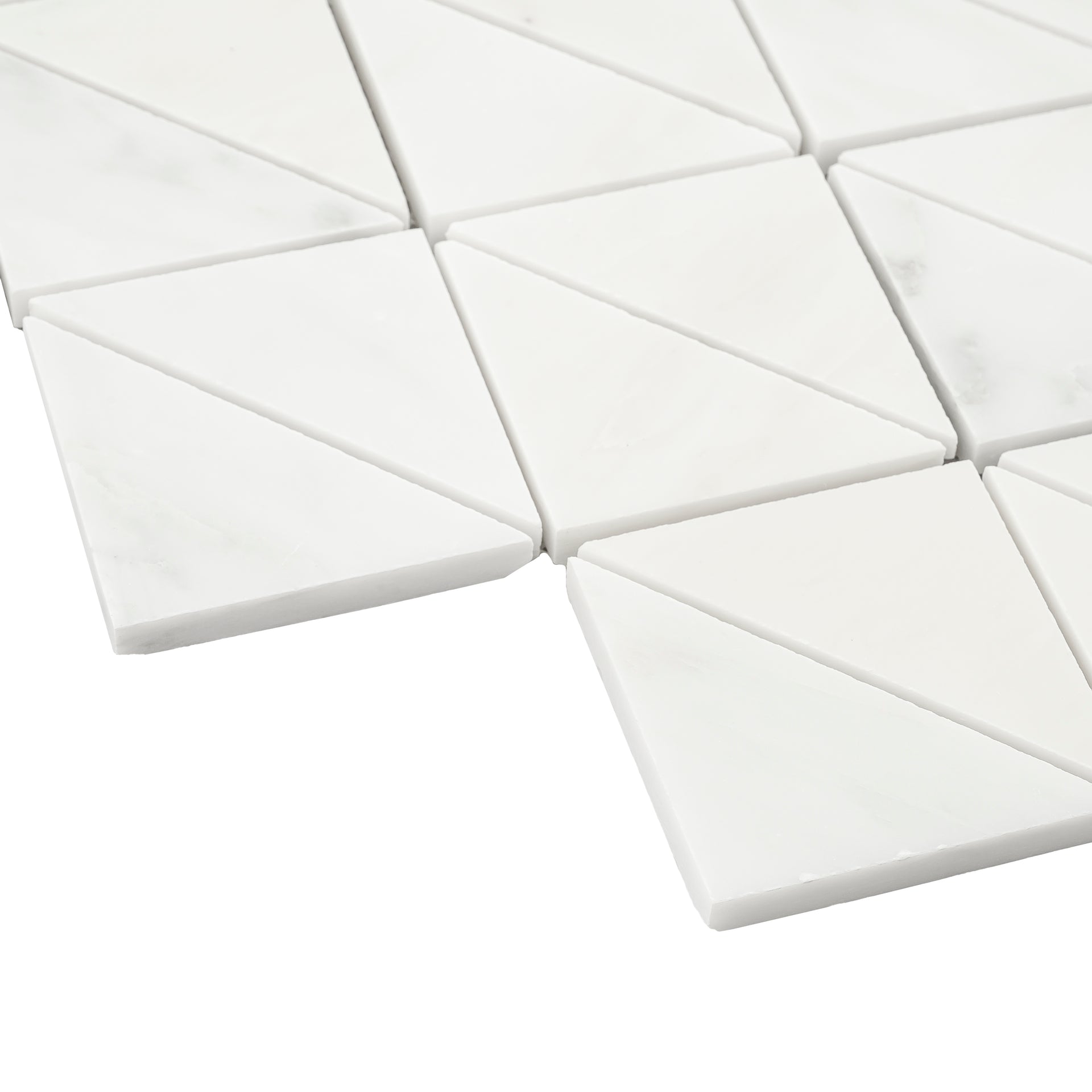 Casablanca Carrara Triangle Mosaic Marble Tile | Honed
