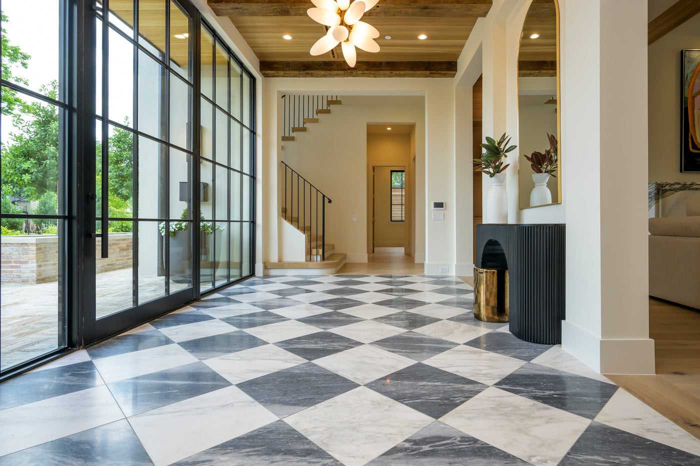 Bardiglio Grey Light & Casablanca Carrara 18x18 | Honed - Checkerboard