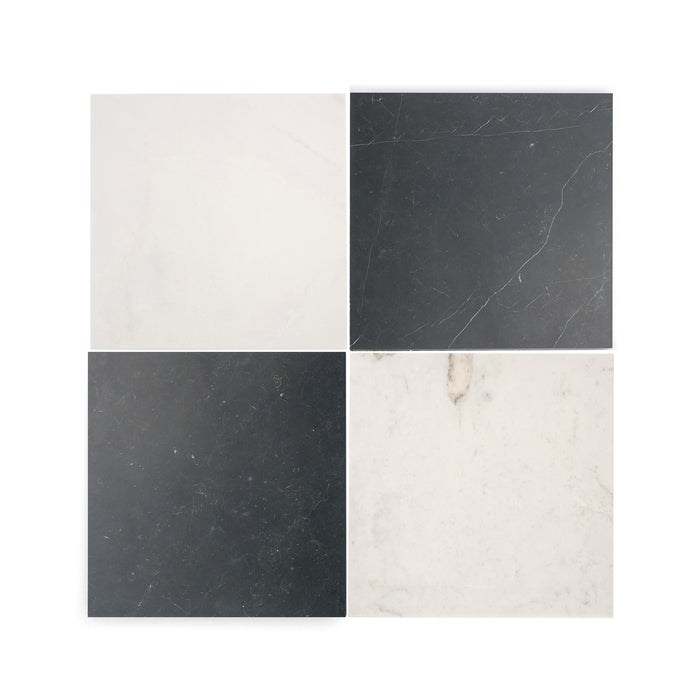 Casablanca Gold & Nero Marquina 12x12 Marble | Honed – Checkerboard Bu