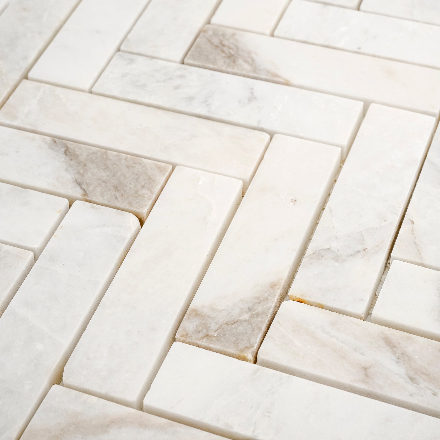 Casablanca Gold 1x4 Herringbone Marble Tile | Honed