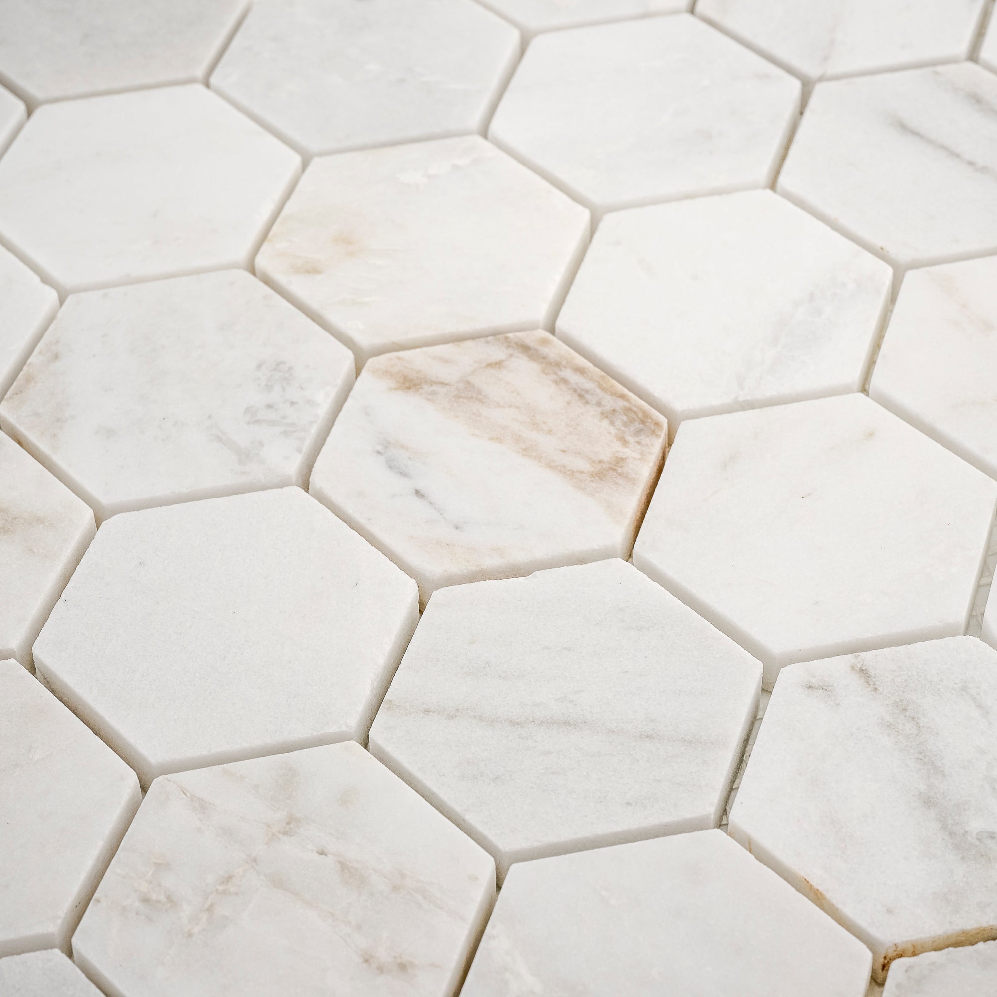 Casablanca Gold 2 Inch Hexagon Mosaic Marble Tile | Honed