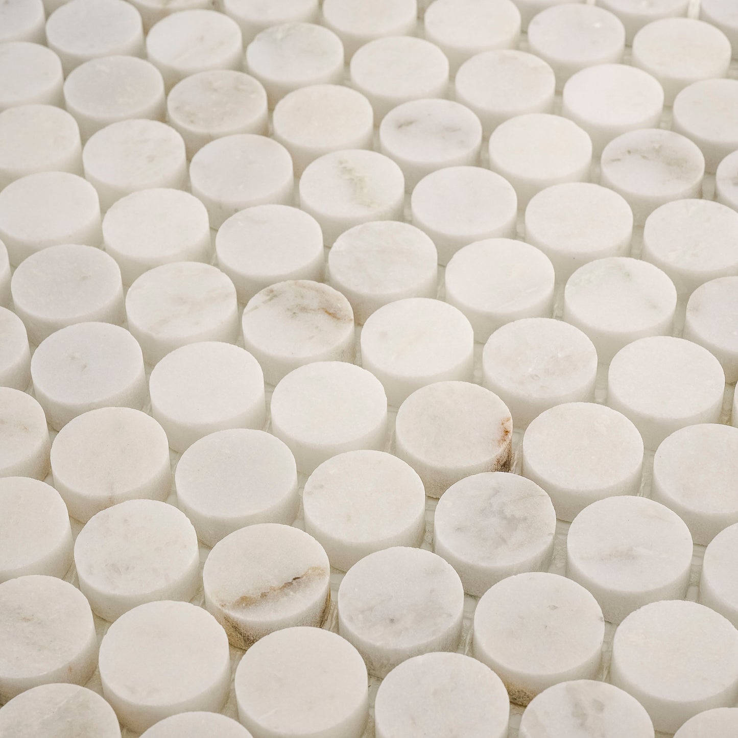 Casablanca Gold 1 Inch Penny Round Mosaic Marble Tile | Honed