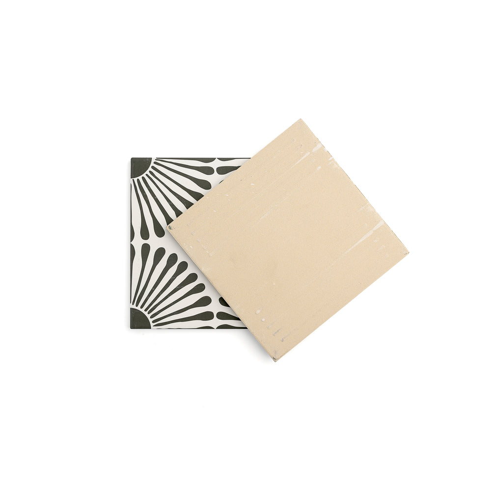 Dandelion Black & White Ceramic Tile