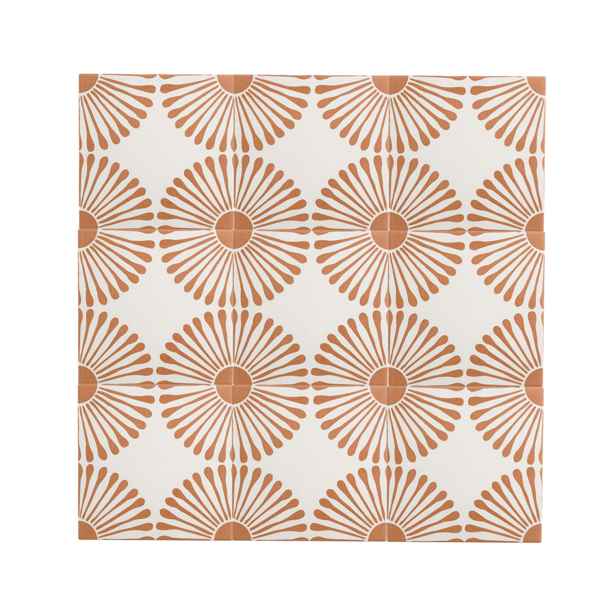 Dandelion Terracotta Ceramic Tile