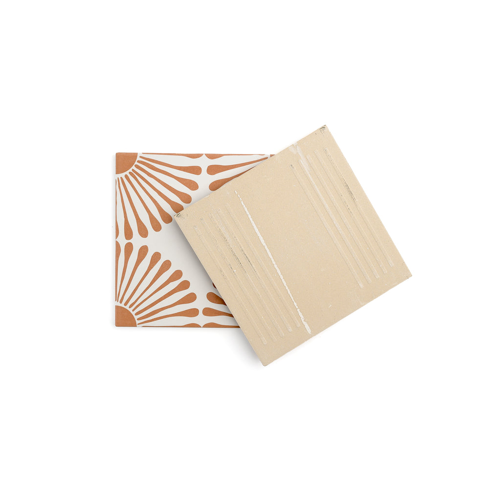 Dandelion Terracotta Ceramic Tile