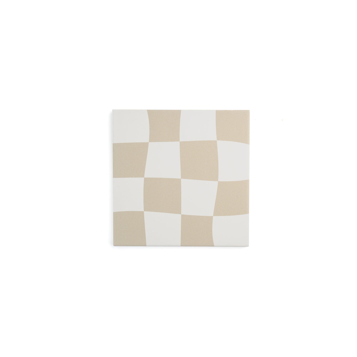 Drunken Checkerboard Putty Ceramic Tile