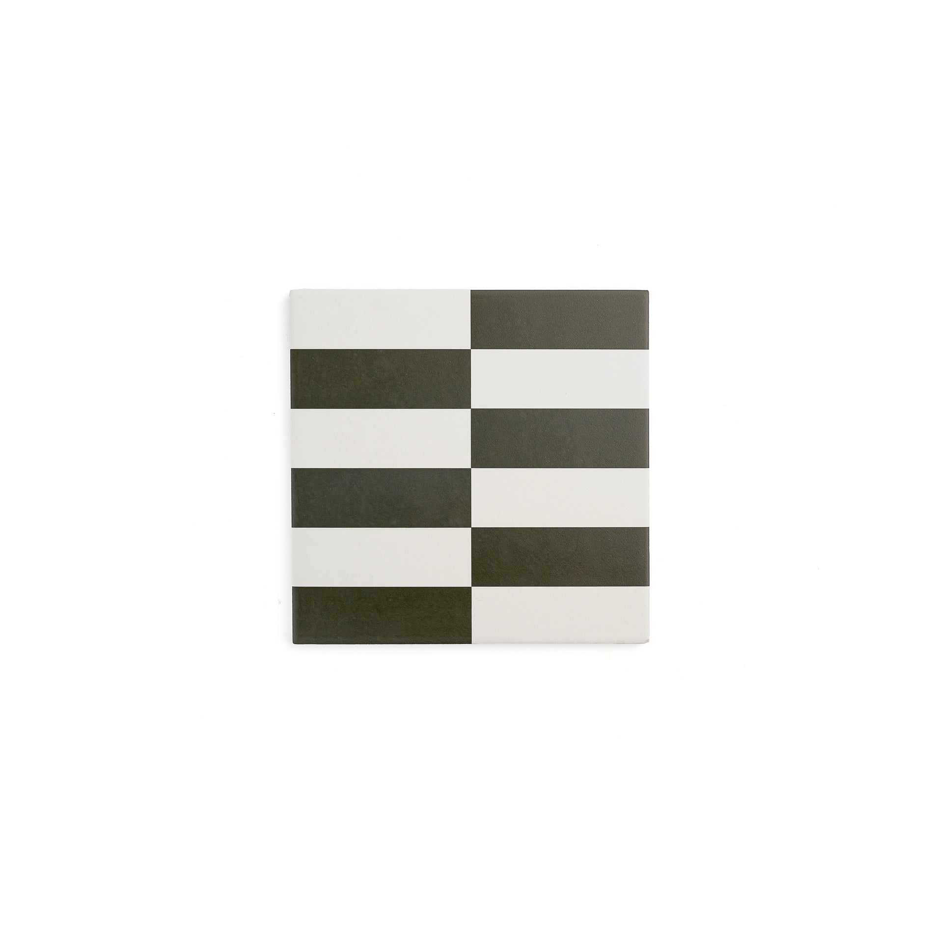 Long Checkerboard Black & White Ceramic Tile
