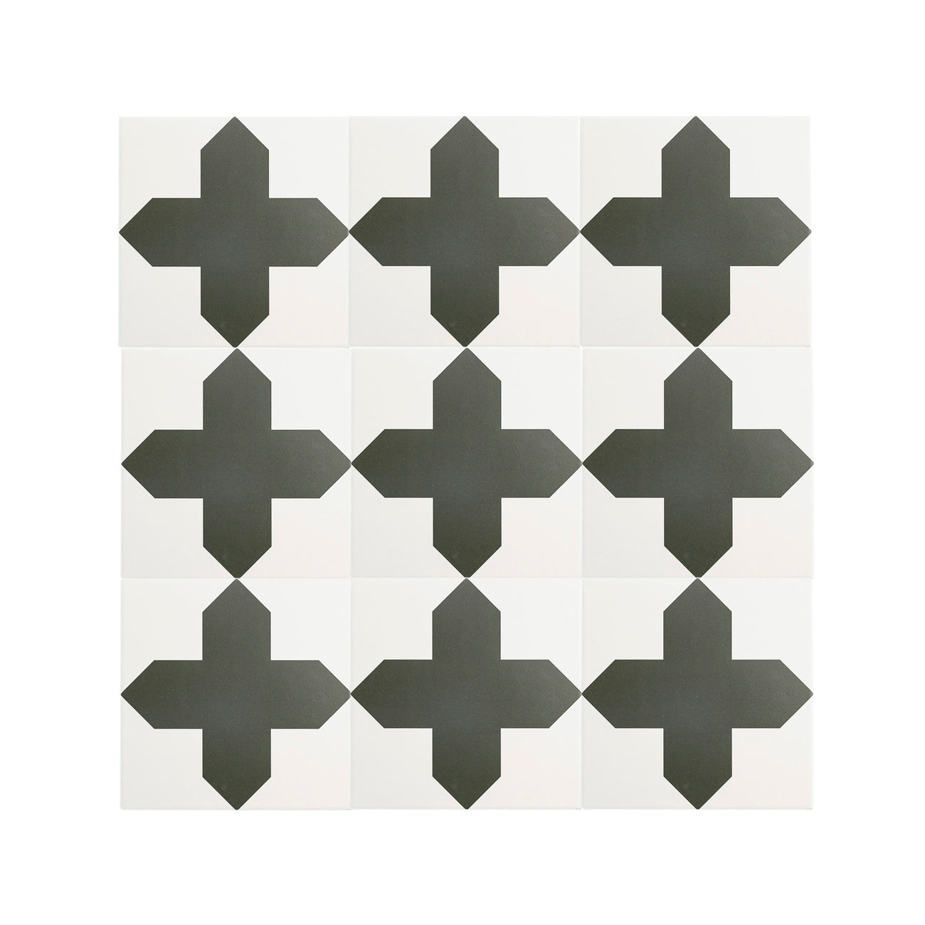 Star and Cross Black & White Ceramic Tile
