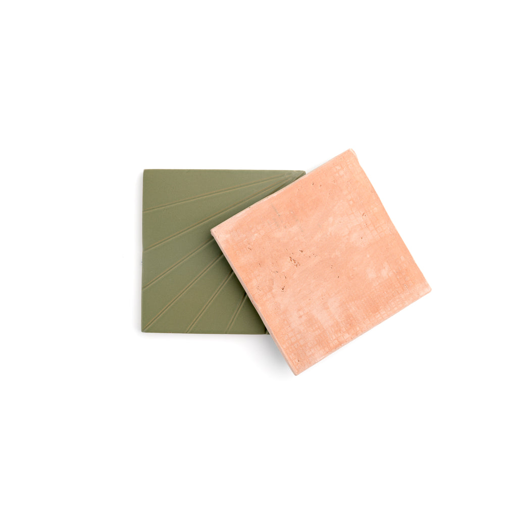 Tulum Green 6x6 Dimensional Relief Artisan Ceramic Tile
