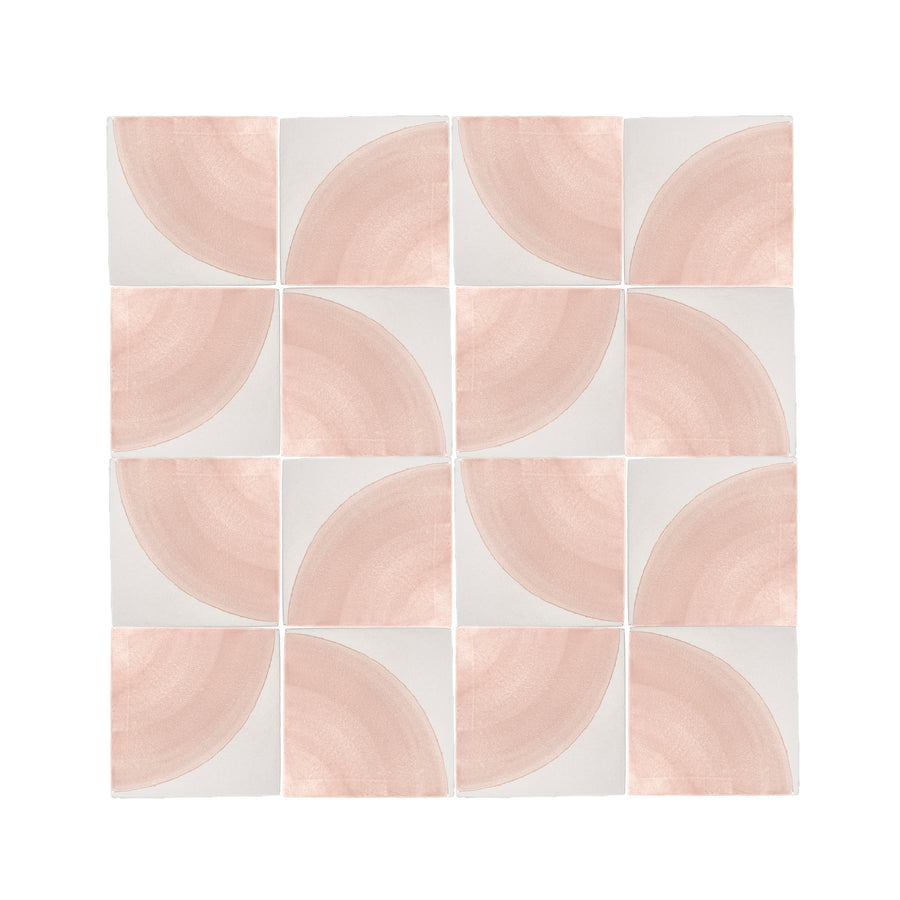 Crest Pink 6x6 Artisan Hand Painted Ceramic Tile