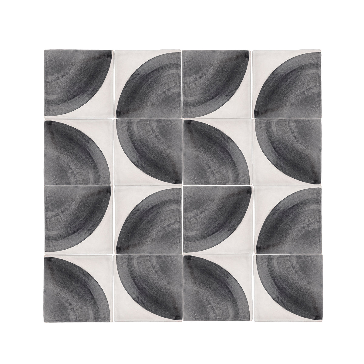 Crest Black 6x6 Hand Painted Artisan Ceramic Tile