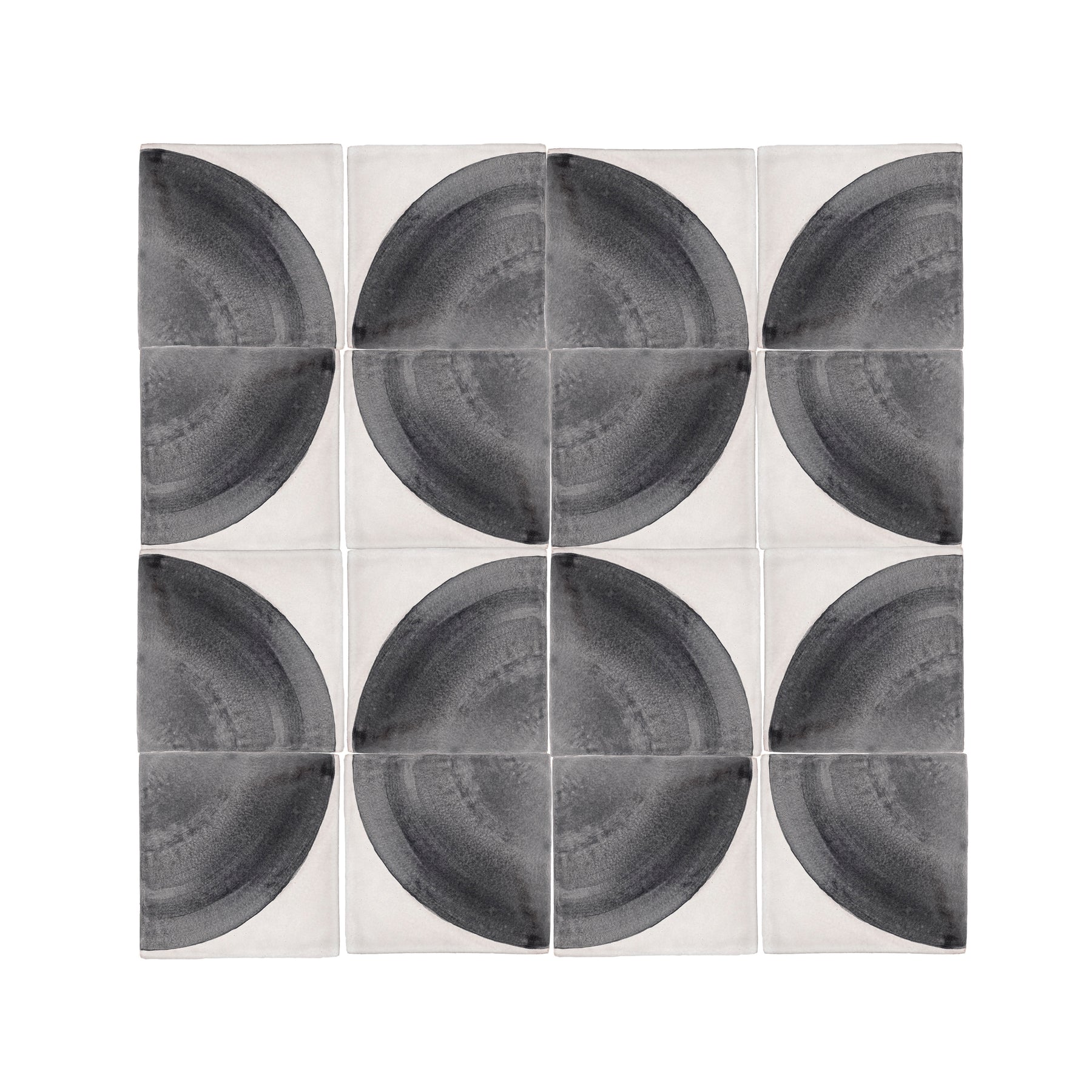 Crest Black 6x6 Hand Painted Artisan Ceramic Tile