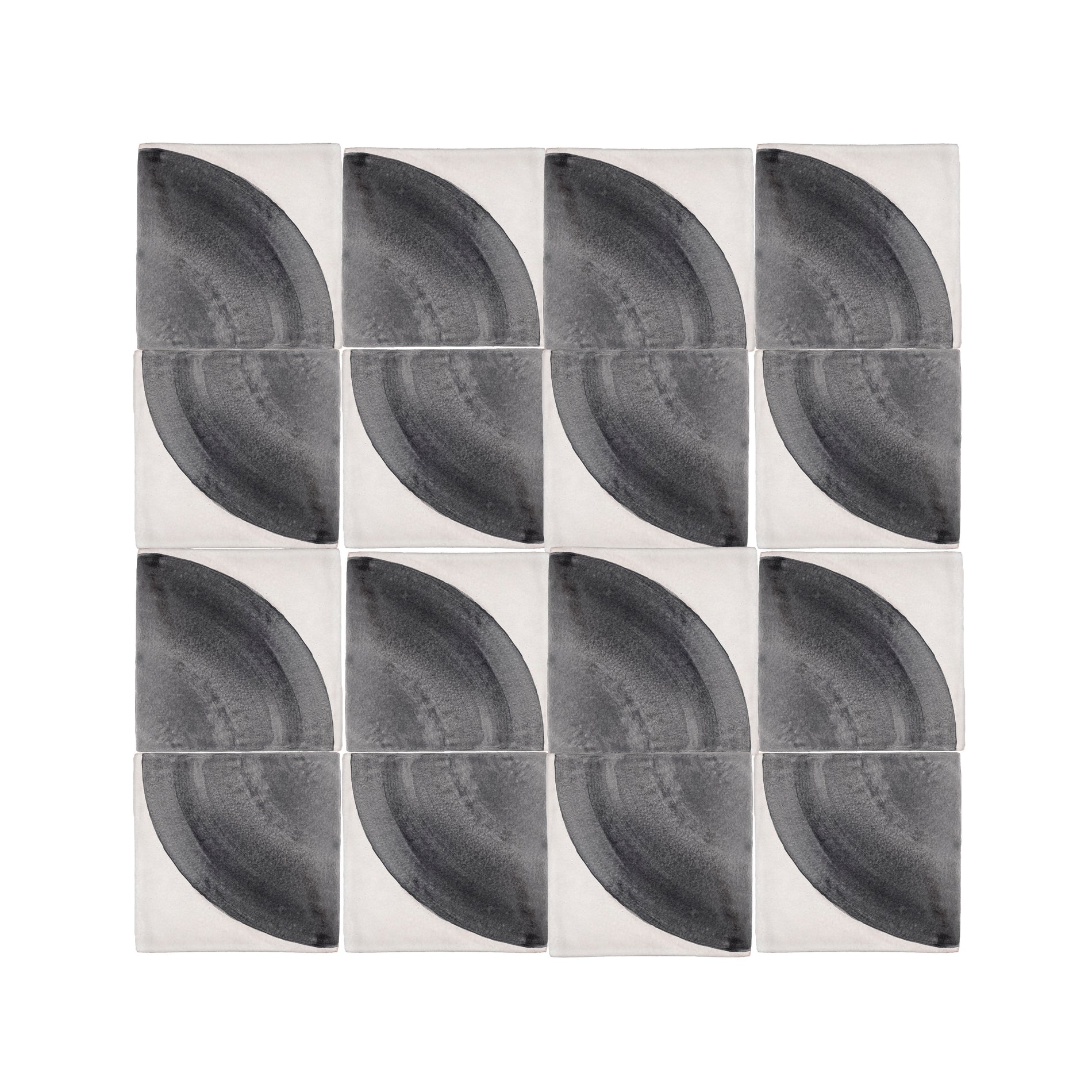 Crest Black 6x6 Hand Painted Artisan Ceramic Tile