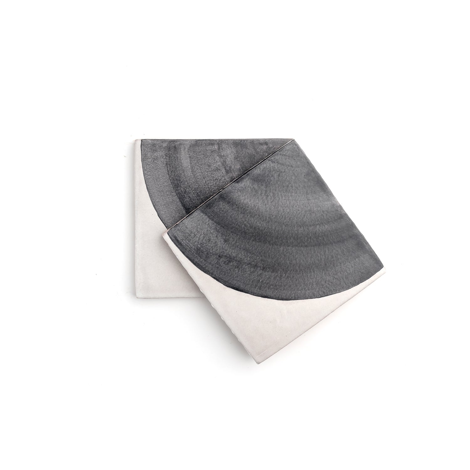 Crest Black 6x6 Hand Painted Artisan Ceramic Tile