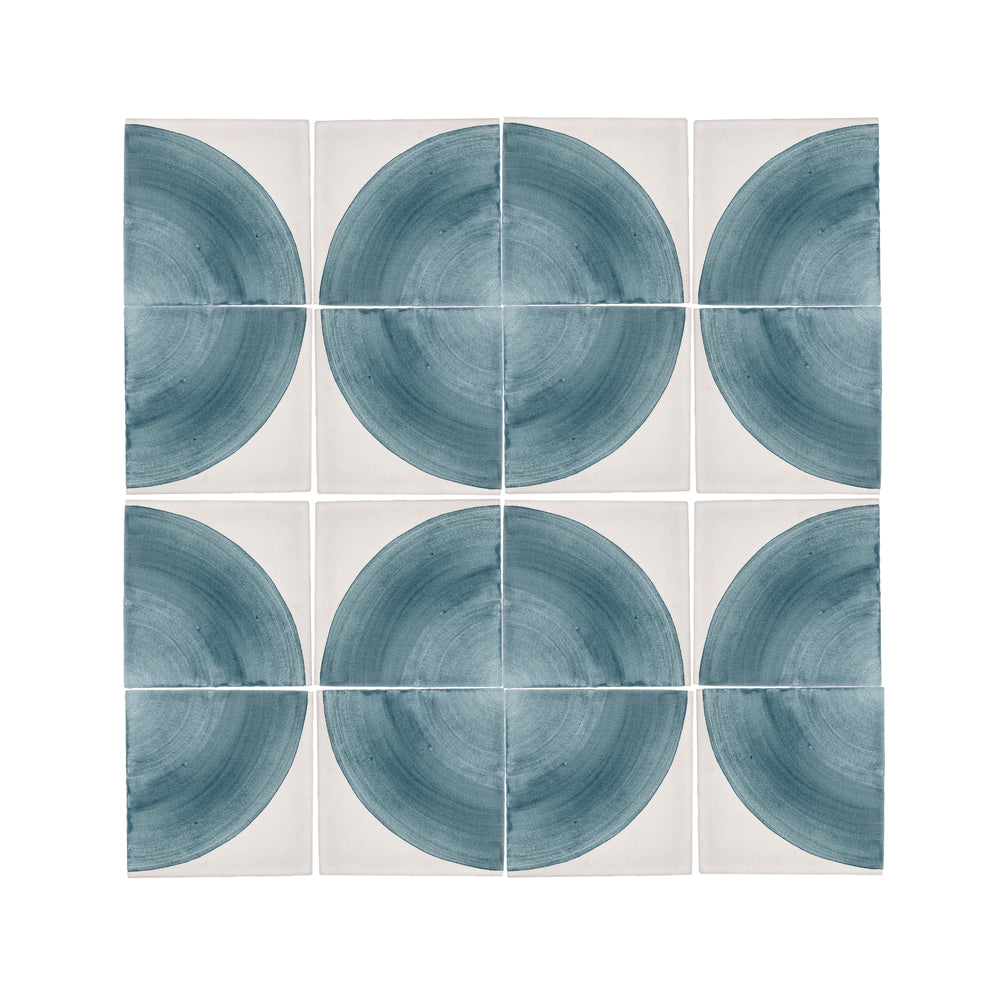 Crest Blue 6x6 Hand Painted Artisan Ceramic Tile