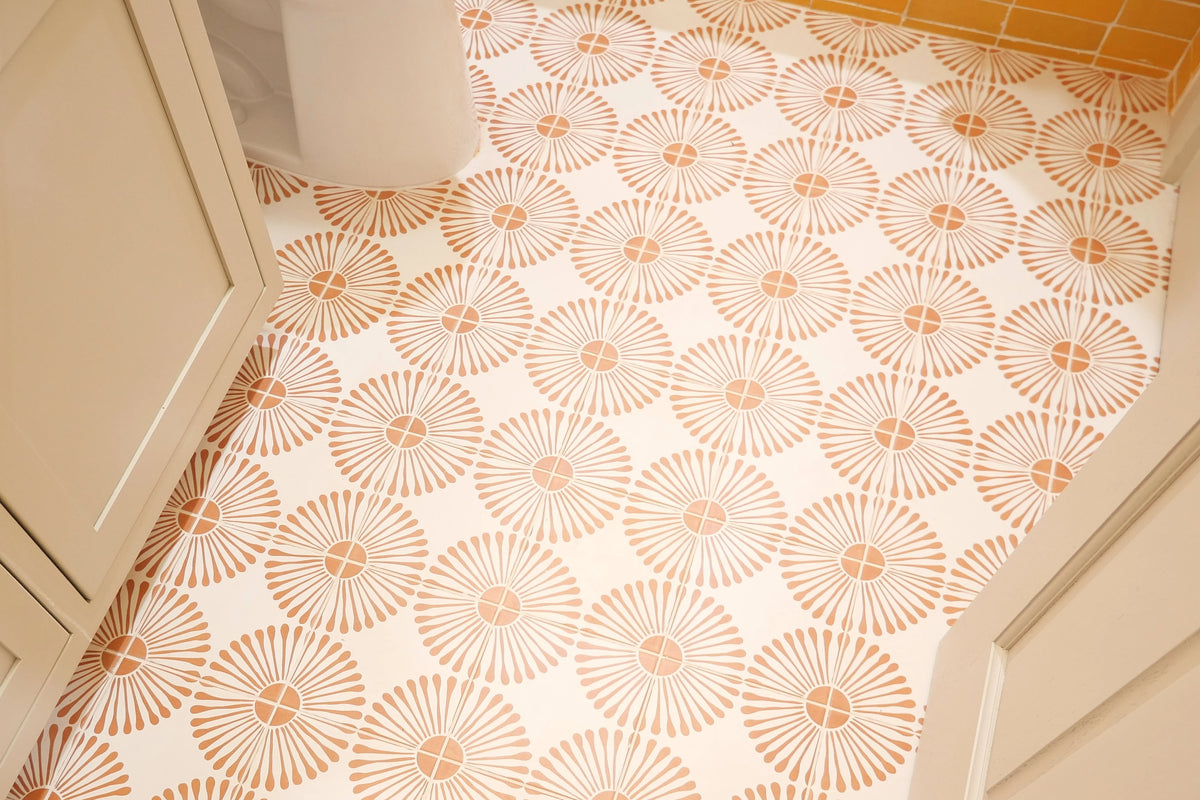 Dandelion Terracotta Ceramic Tile