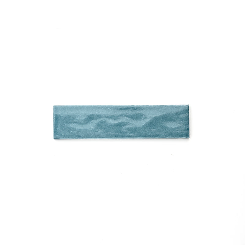 Aegean Blue 2x8 Formed Ceramic Tile | Glossy
