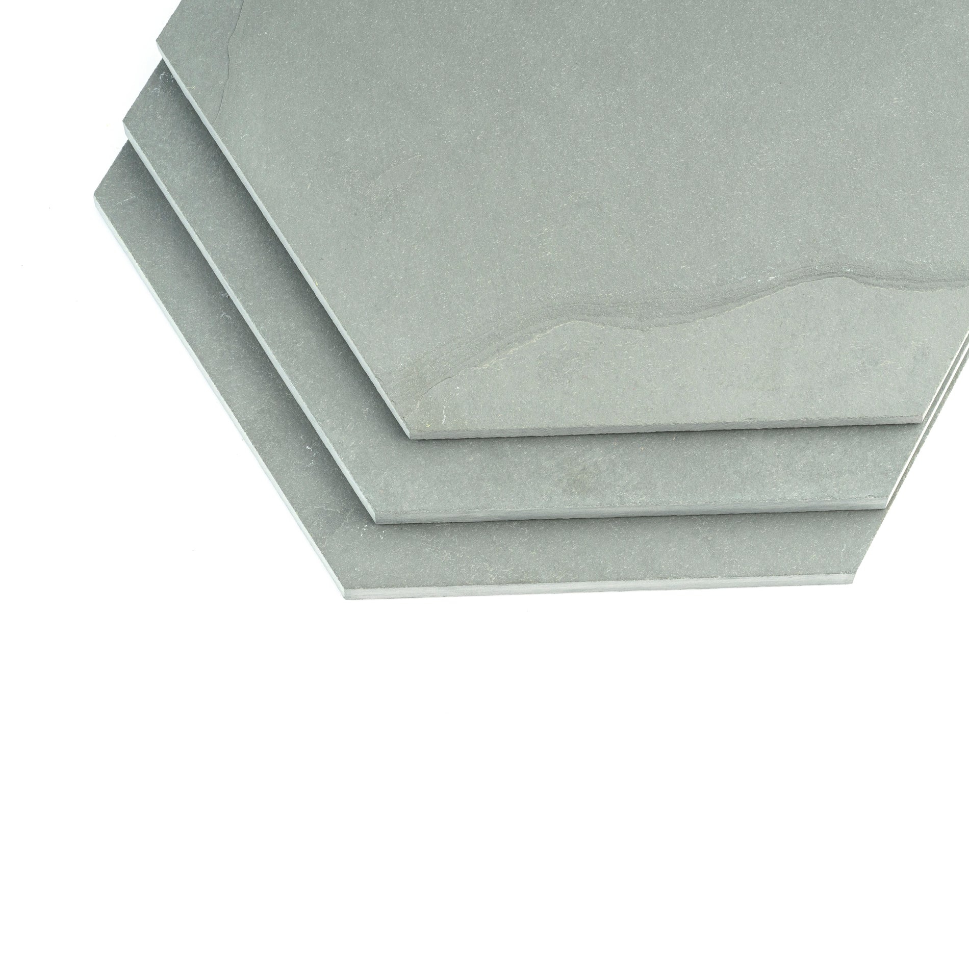Grey 10 Inch Hexagon Brazilian Slate
