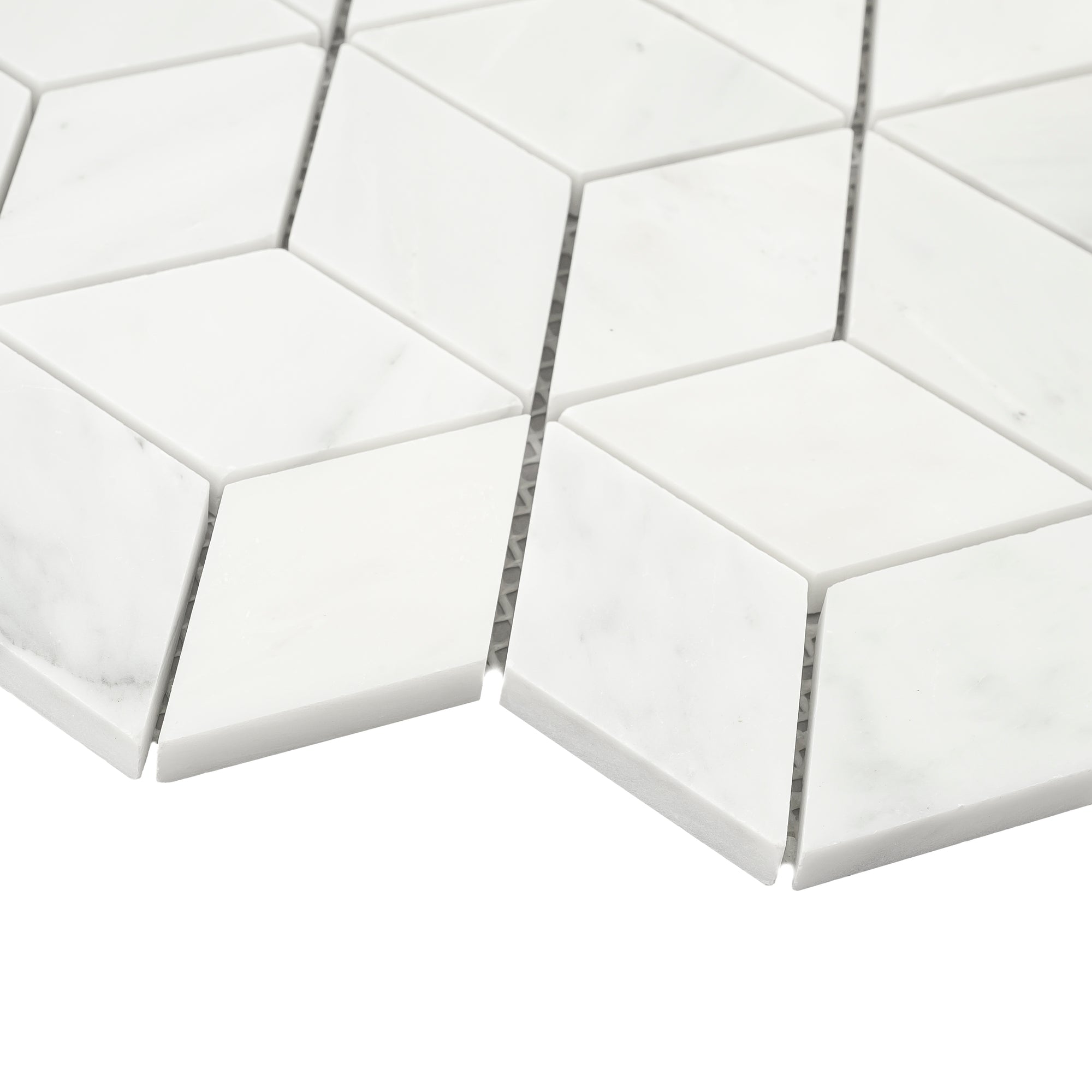 Casablanca Carrara Diamond Mosaic Marble Tile | Honed