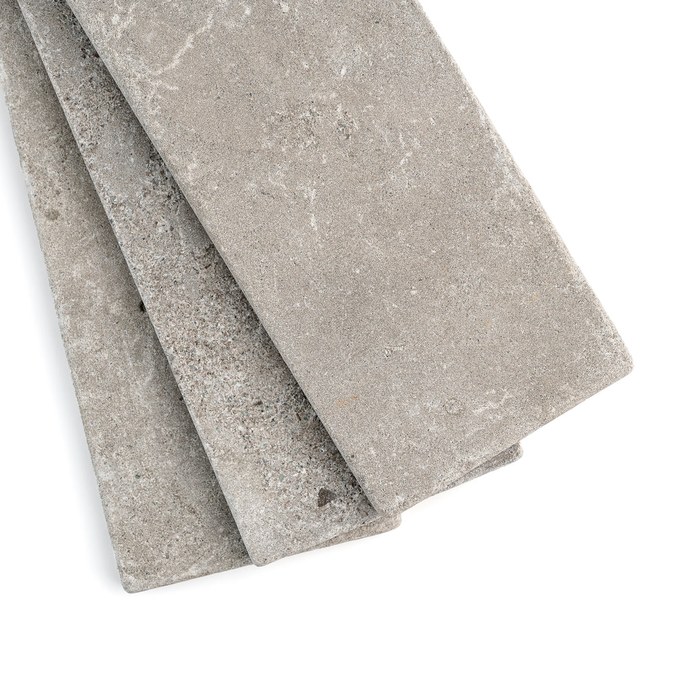 Azru Grey 4x12 Moroccan Limestone | Tumbled & Honed