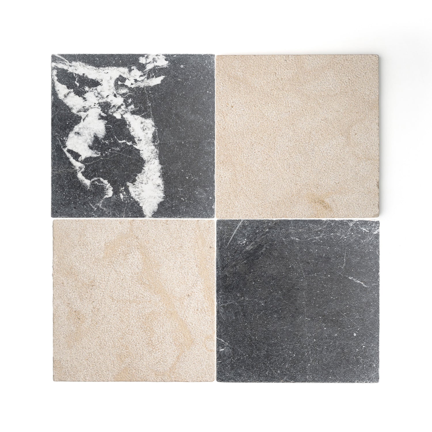 Azru Sand Hammered & Black Honed 12x12 Moroccan Limestone & Marble – C