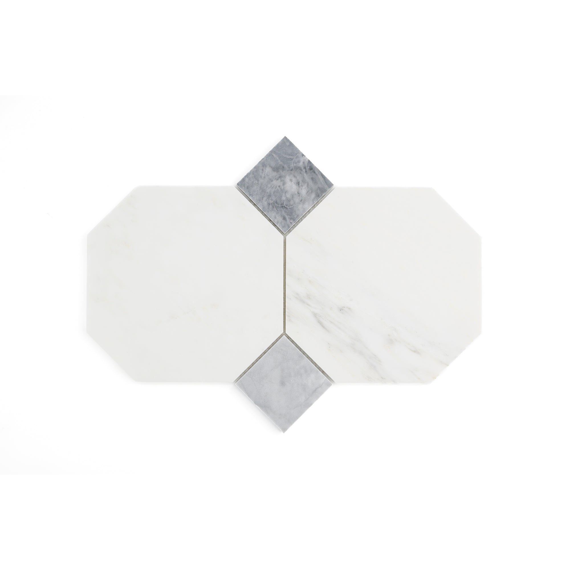 Octagon & Dot Octodot Casablanca Carrara & Bardiglio Grey Marble Tile