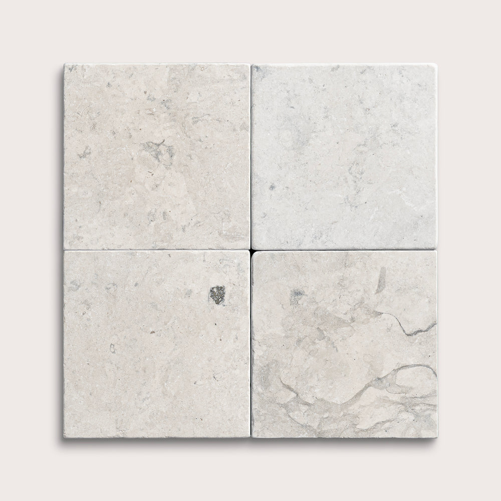 Chateau Grey 4x4 Limestone Tumbled | Riad Tile