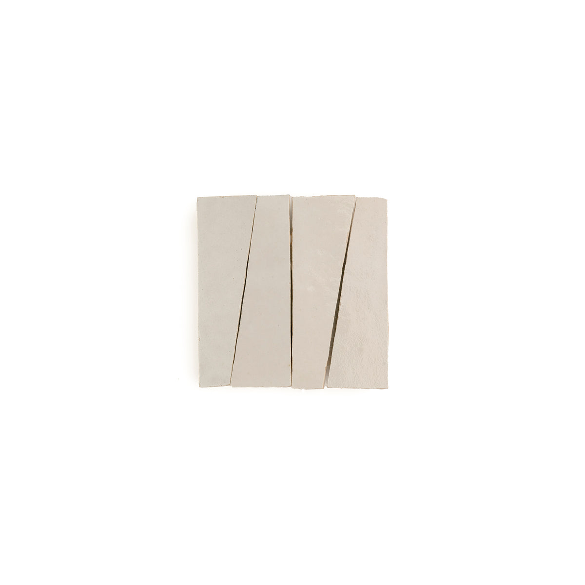 Natural White 1x4 Trapezoid Mosaic Zellige Tile