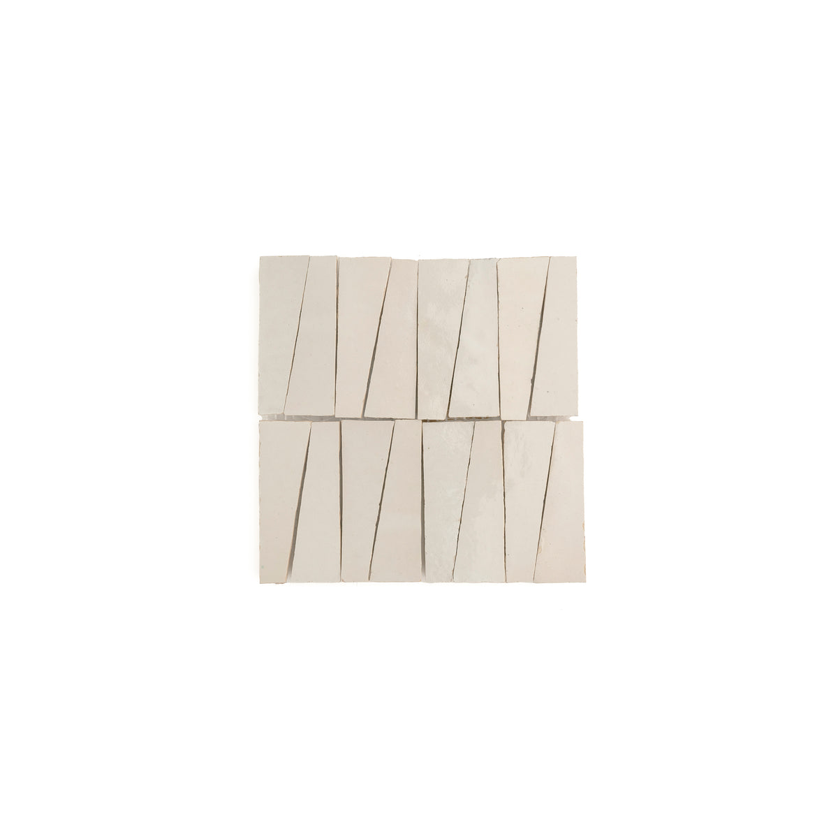 Natural White 1x4 Trapezoid Mosaic Zellige Tile