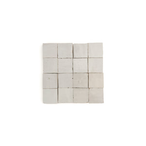 Snow White 2x2 Mosaic Zellige Tile